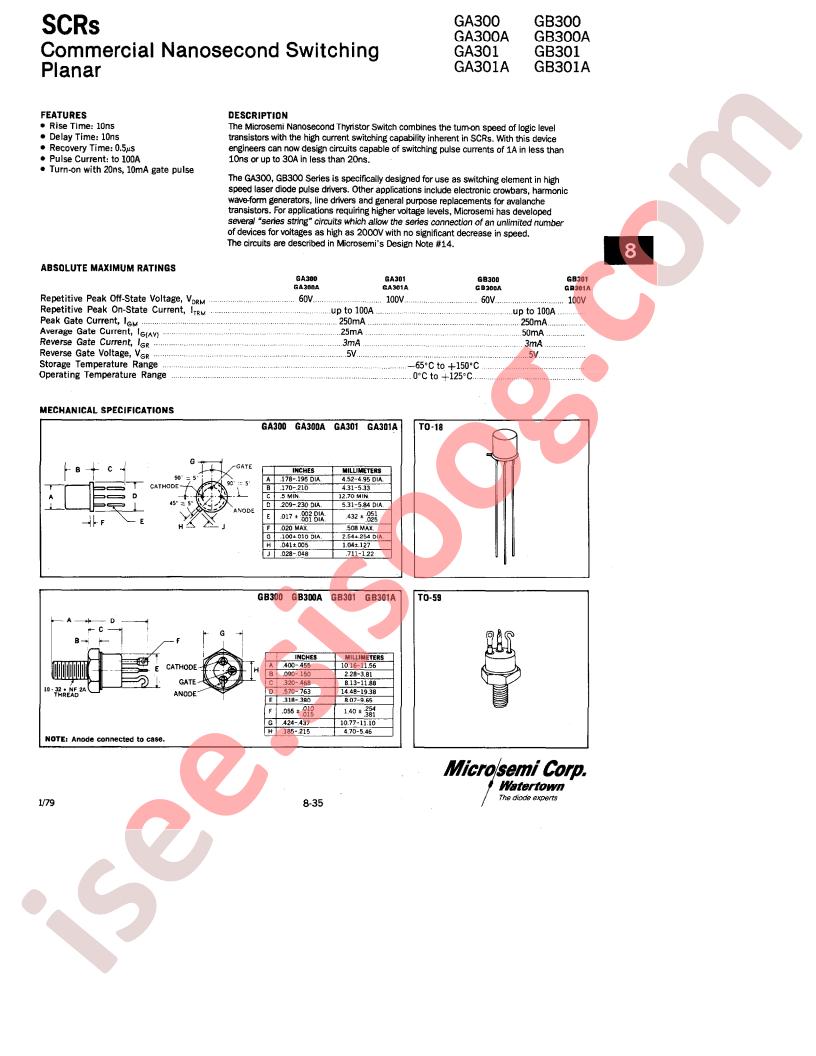آی سی Isee Ic سیسوگ | GA301 دانلود دیتاشیت